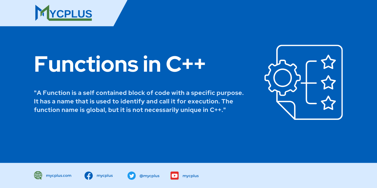 Functions in C++ Programming – MYCPLUS